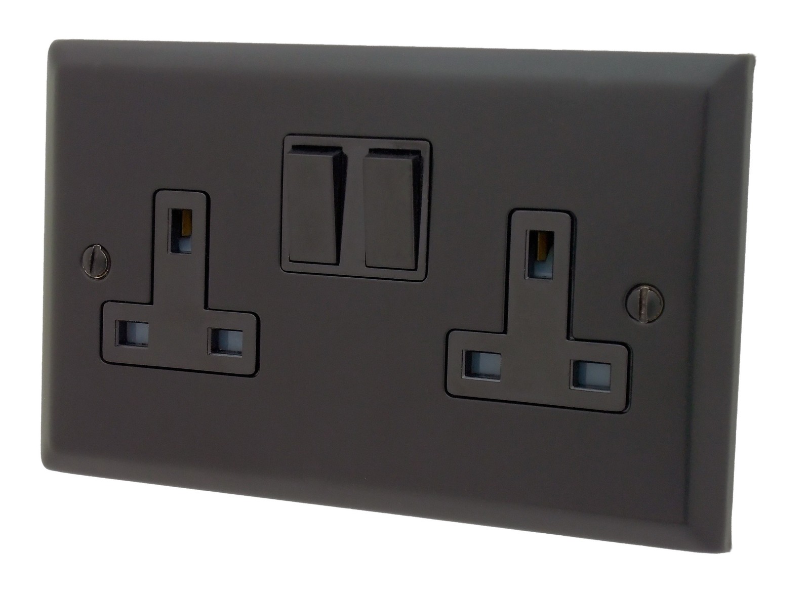 Spectrum Matt Black SFB Light Switches, Plug Sockets, Dimmers, Cooker ...