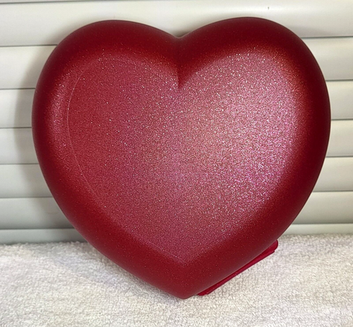 Tupperware. Iridescent Sparkling Dark Red Heart Valentine Container. | eBay