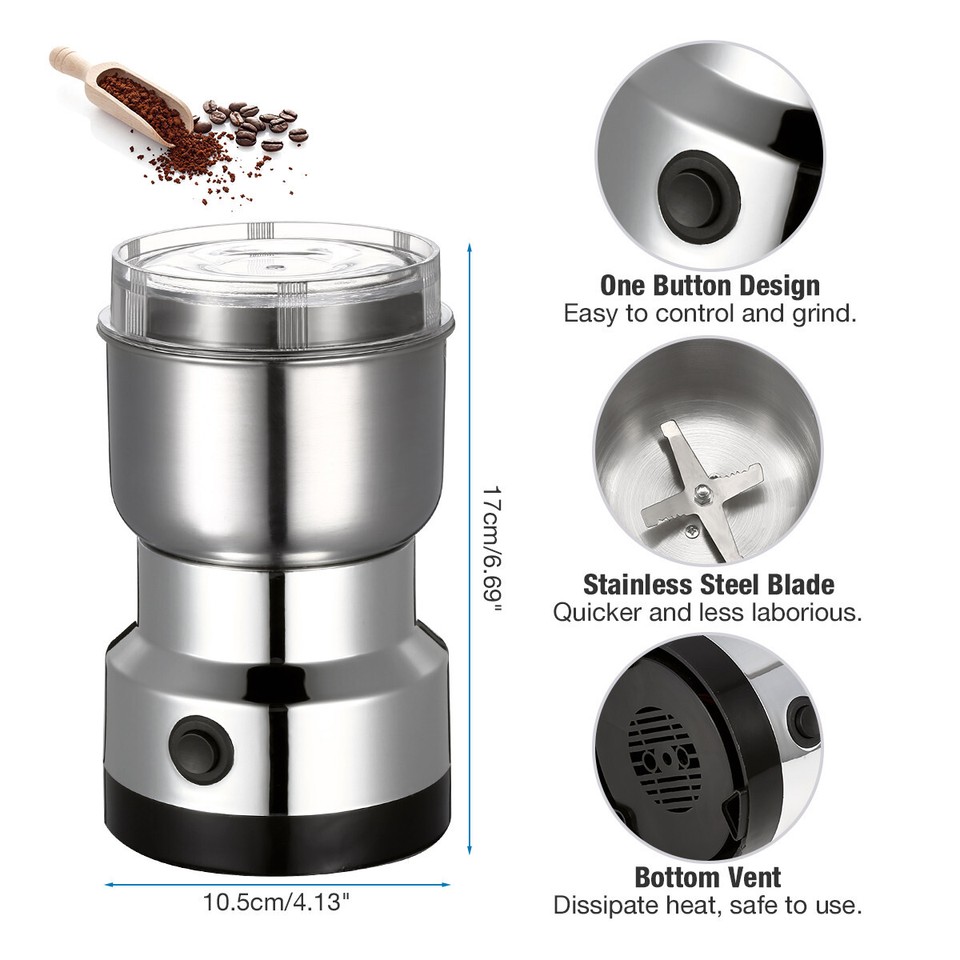Coffee Grinder Electric Bean Nut Seed Crusher Mill Herb Spice Blender ...