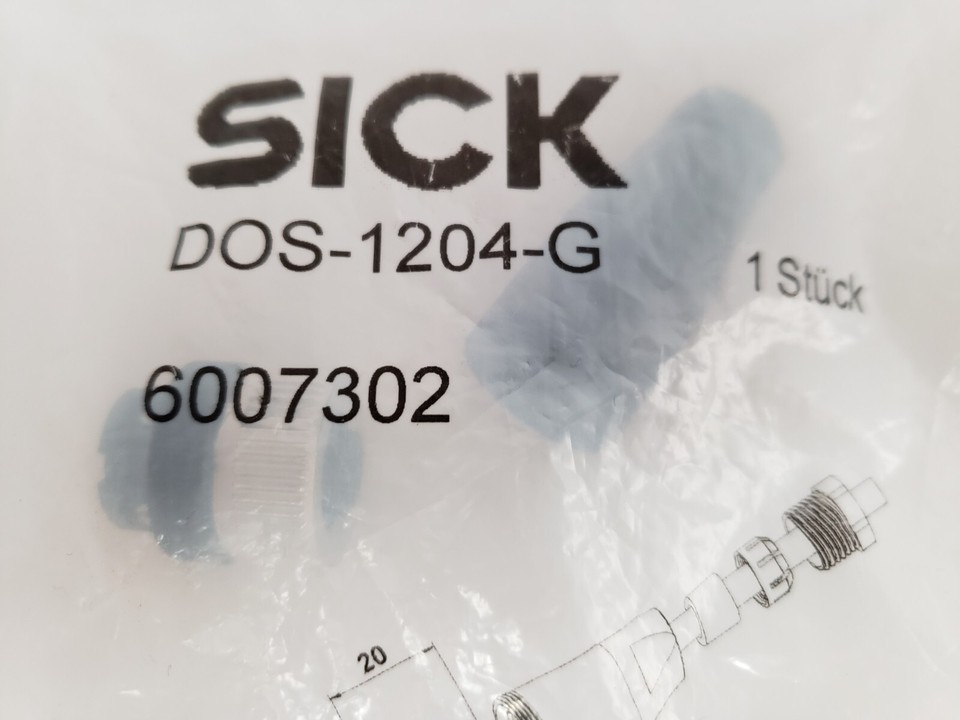 SICK DOS-1204-G CONNECTOR M12 FEMALE 4 PIN FIELD WIREABLE (6007302) NIB ...