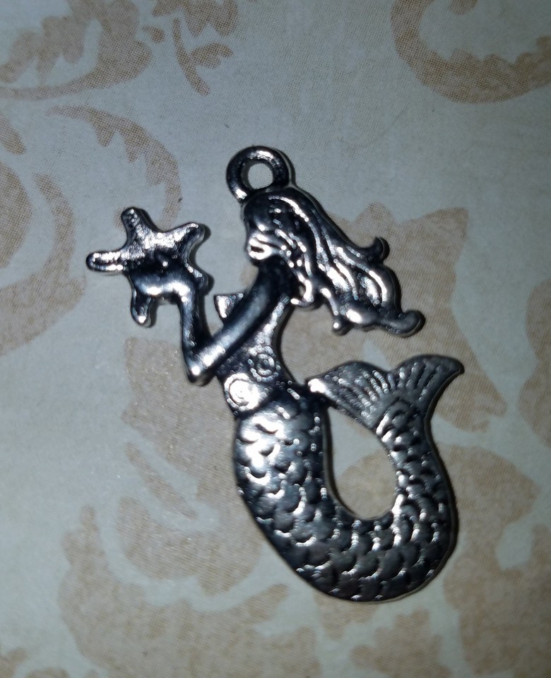 Pendant Mermaid Charm Sea Siren Ocean Charm Sand Dollar Shell Charm Sea ...