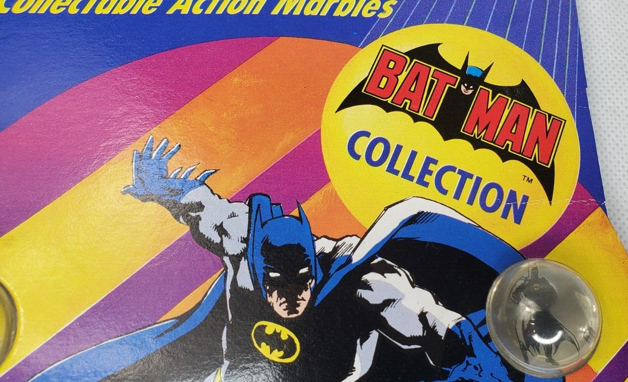 BATMAN Vintage Marbles 1990 DC COMICS Rad Rollers Action NOS Unpunched ...