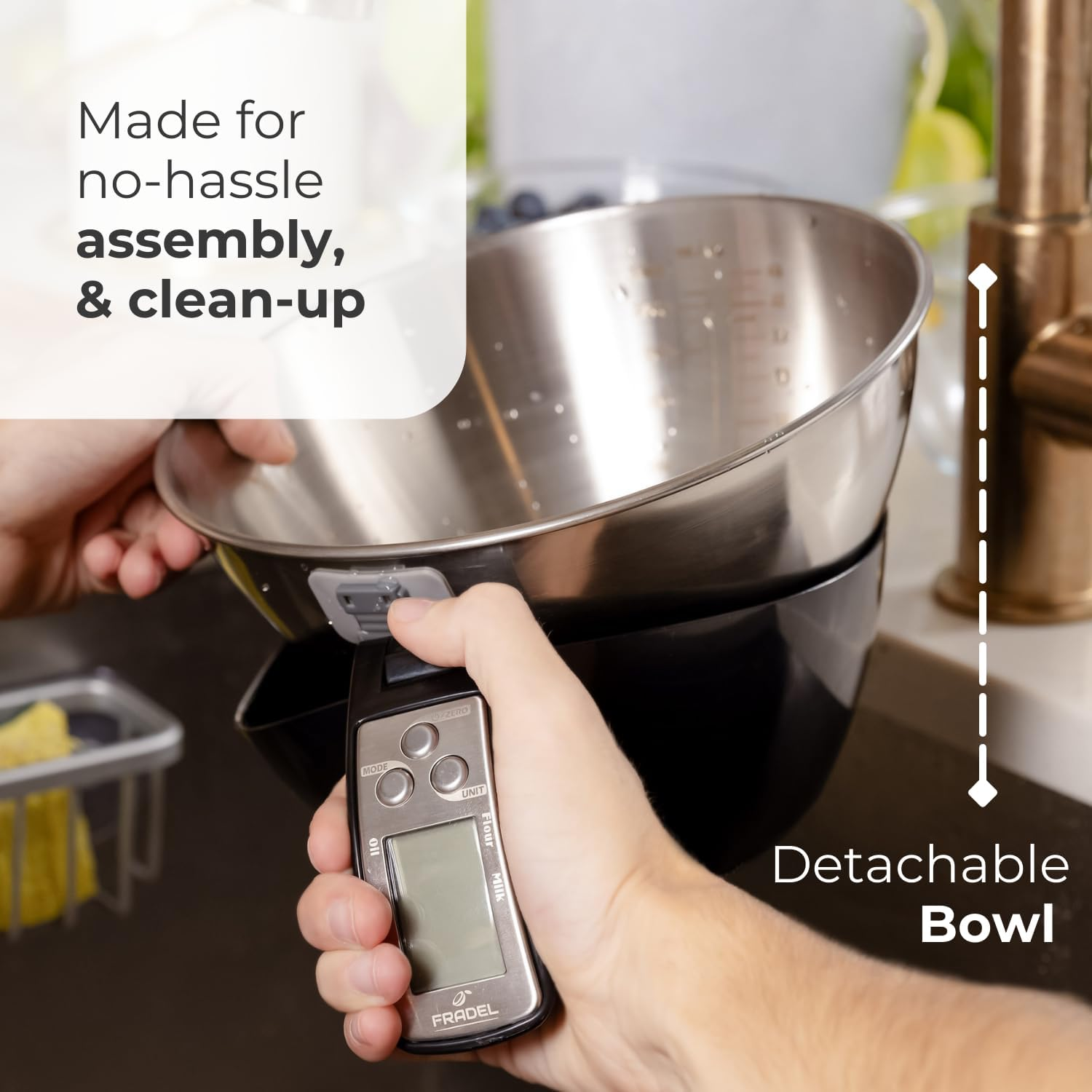 Stainless Digital Kitchen Food Scale with Bowl (Removable) and ...