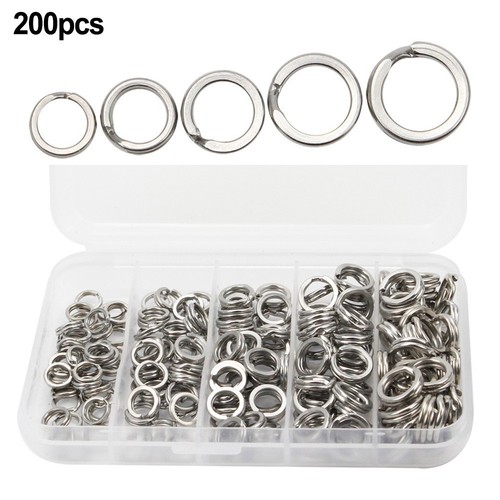 Split Ring Hook Sets Snaps Terminal Tackle 304 Stainless Steel Fishing ...