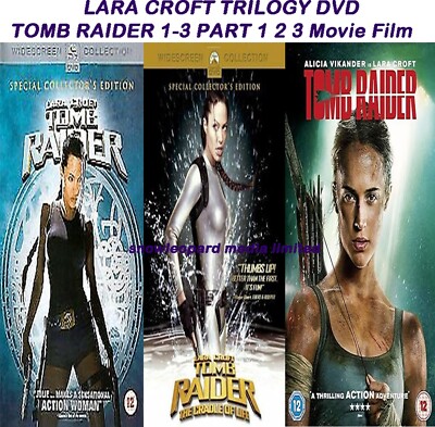 LARA CROFT TRILOGY DVD TOMB RAIDER 1-3 PART 1 2 3 Movie Film Brand New ...