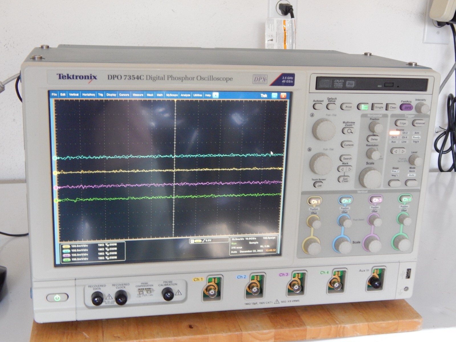 Tektronix DPO7354C 4 Channel 3.5GHz 40GS/s Phosphor Oscilloscope s/n ...