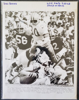 1968 Dan Reeves Dallas Cowboys v Cleveland Browns Original 8x10 NFL UPI ...