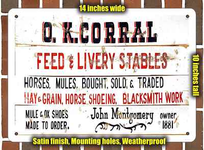 Metal Sign - 1881 OK Corral- 10x14 inches | eBay