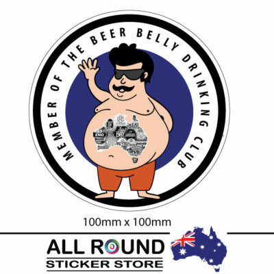 Beer Belly Club, drinking DECAL, vinyl sticker funny car sticker bumper ...