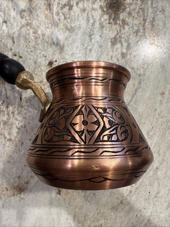 Handmade Turkish Copper Coffee Pot, Arabic Greek Coffee Maker, Ibrik ...