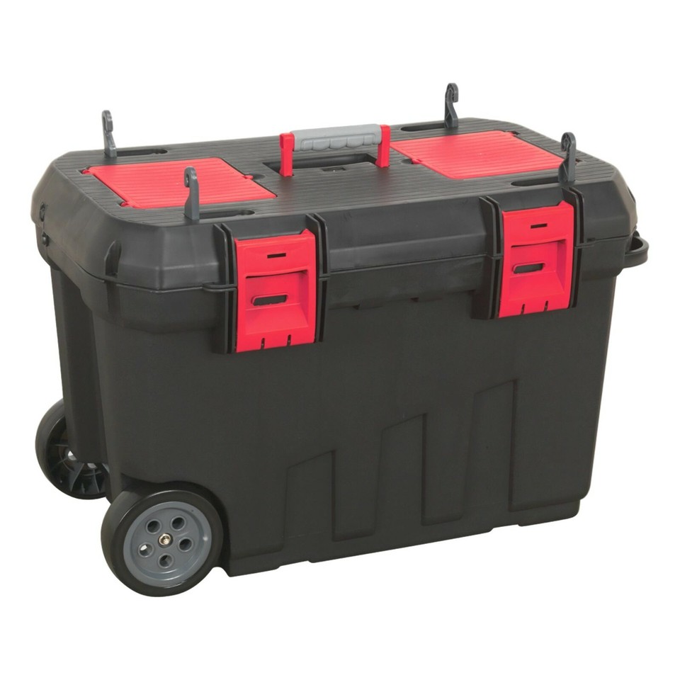 Extra Large Jumbo Mobile Heavy Duty Tool Storage Box with Wheels 75cm ...