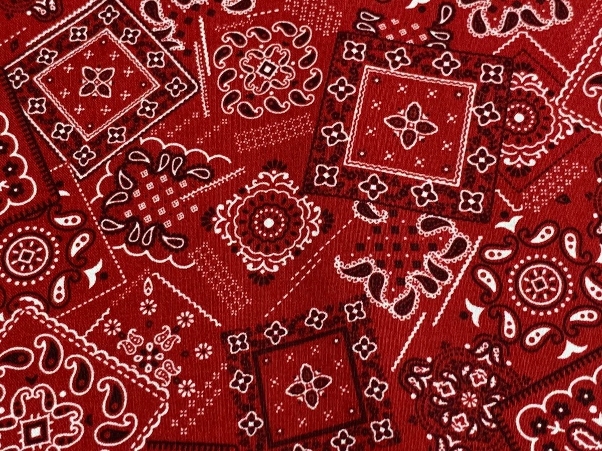 Red Bandana Print Fabric