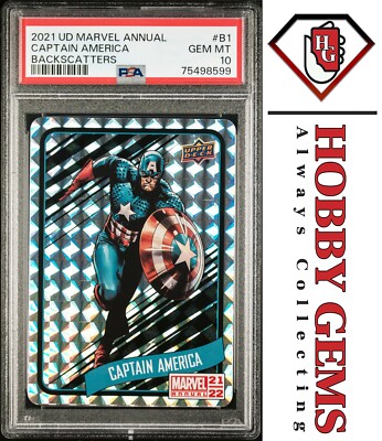 CAPTAIN AMERICA PSA 10 2021 Upper Deck Marvel Annual Backscatters #B1 ...
