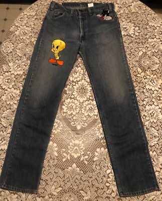 Vintage 1990 Too Cute Wrangler Sylvester Tweety embroidered distressed ...