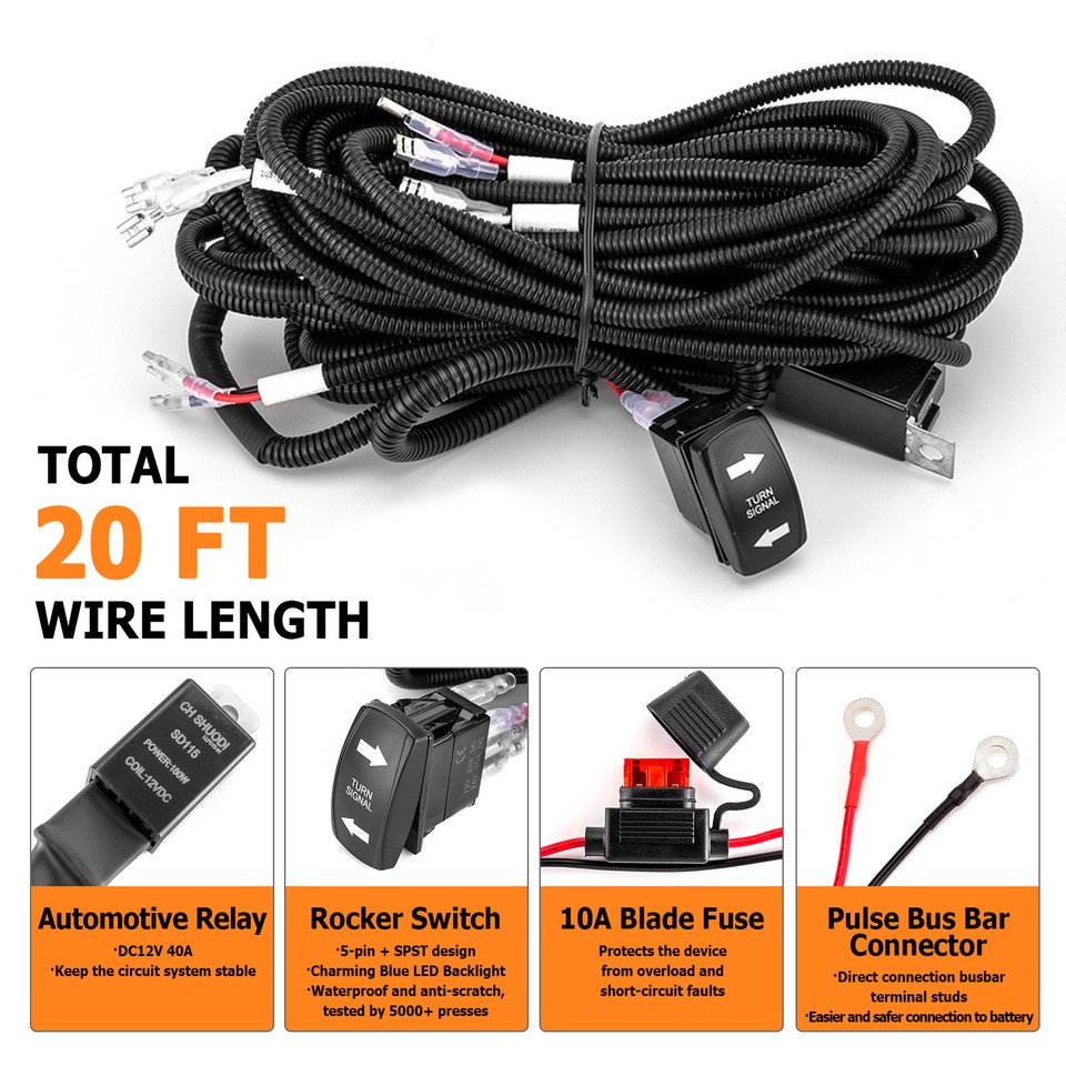 UTV Key On Turn Signal Wire w/Rocker Switch For Polaris Kawasaki Yamaha ...