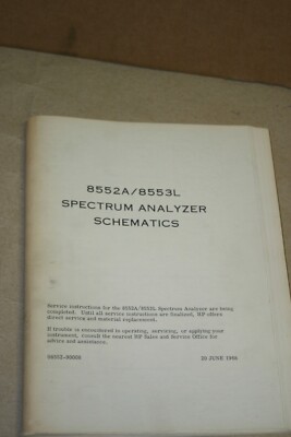 HP 8552A/8553L Spectrum Analyzer Schmatics for repair/service Manual ...