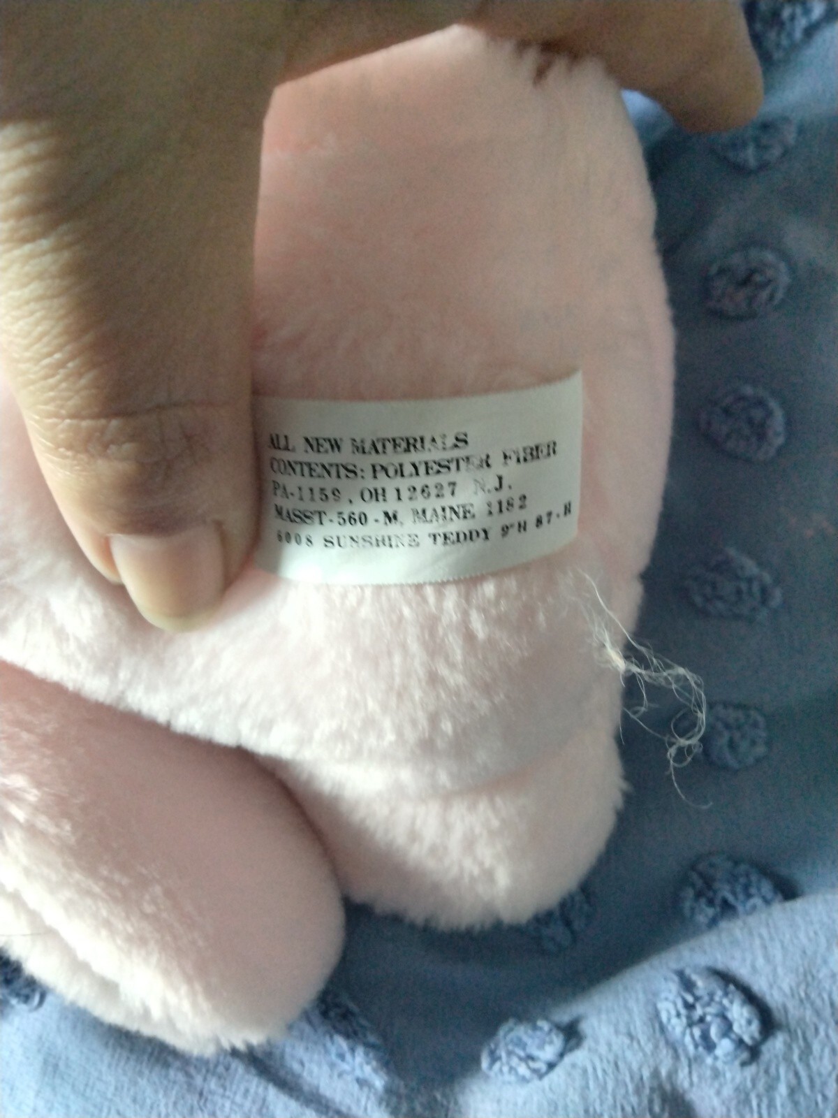 Vtg 1985 PRESTIGE 8” PINK Rattle Teddy Bear Plush Sunshine Stuffed ...