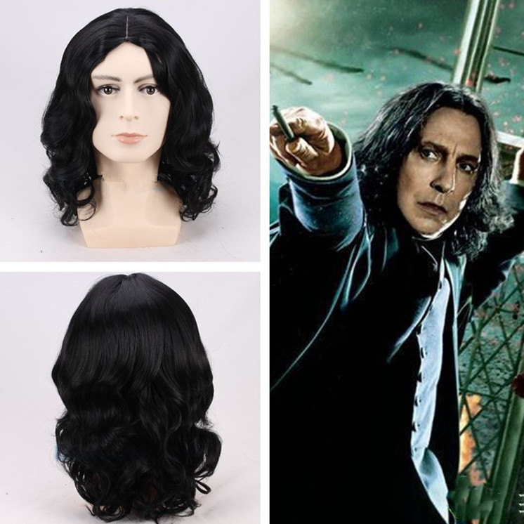 Harry Potter Severus Snape Professor Schwarz Black Perücke Wig Cosplay ...