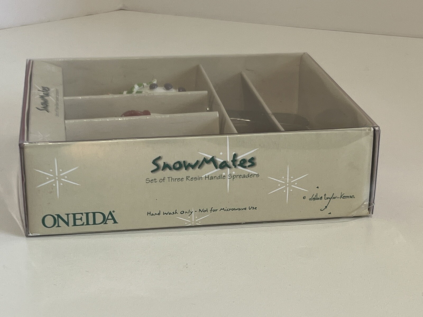 ONEIDA Debbie Taylor-kerman Snowmates 3 Snowman Cheese Butter Spreaders ...