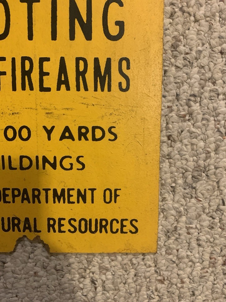 Vintage Wisconsin DNR No Shooting with Firearms Pressboard Fiberboard ...