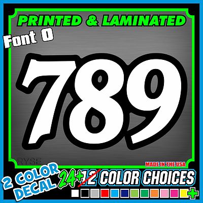 2 COLOR* Custom Racing Number Plate Vinyl Decals Dirt Bike Moto MX ATV ...