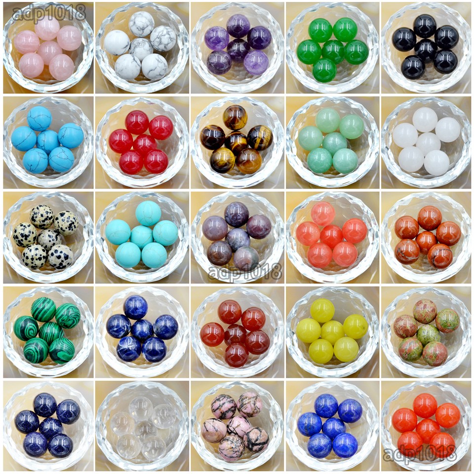 16mm Natural Gemstone Round Ball Crystal Healing Sphere Rock Stones ...