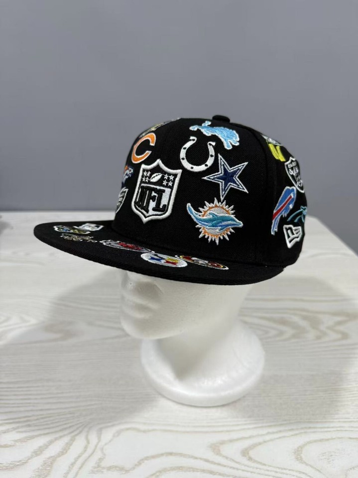 Men's NFL All-Team side patch Black 59FIFTY multi-color fitted hat | eBay