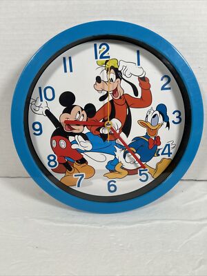 DISNEY ANALOG WALL CLOCK 10" GOOFY, DONALD & MICKEY MOUSE | eBay
