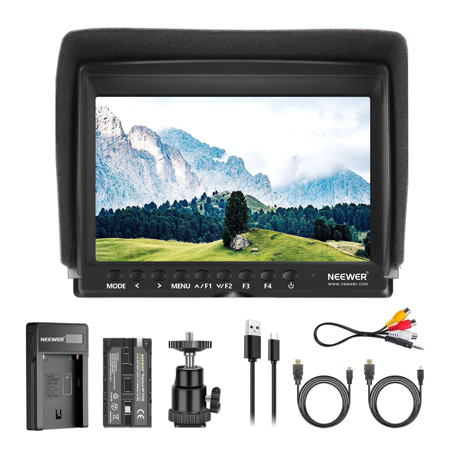 Neewer F100 7-inch 1280x800 IPS Screen Camera Field Monitor Kit with ...