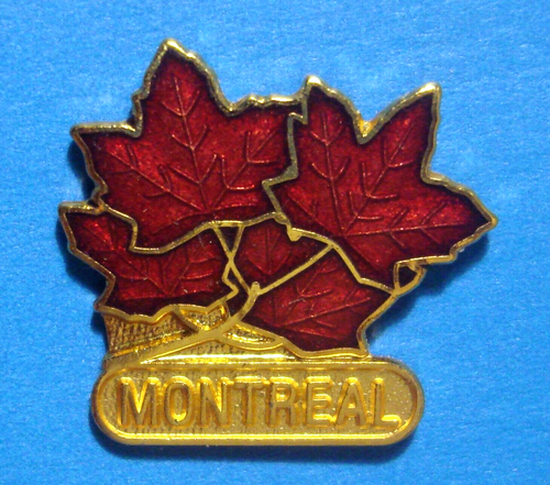 CANADA - MONTREAL - RED MAPLE LEAF - VINTAGE LAPEL PIN - HAT PIN ...
