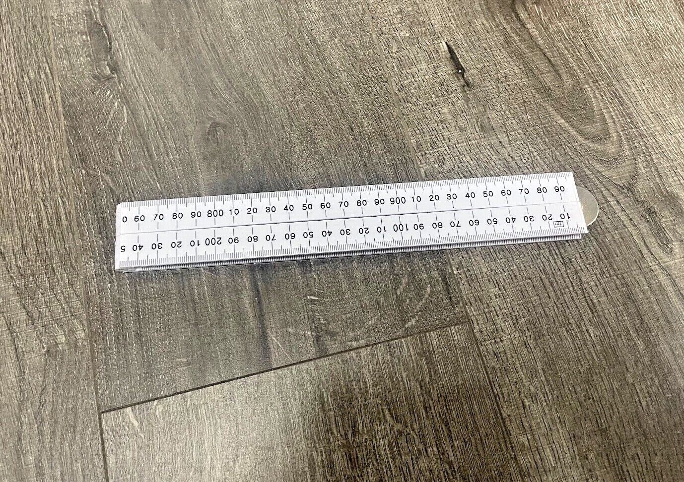 1M Meter Metric Folding Ruler Plastic Folding Rule Bevelled Edge ...
