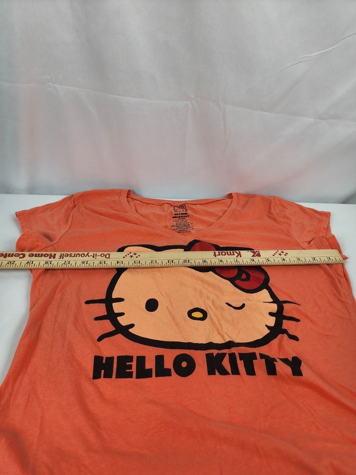 2011 Sanrio HELLO KITTY orange TEE SHIRT v-neck Juniors ? XXL 2XL | eBay