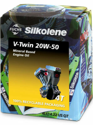 Silkolene Ester Mineral Based Engine Oil Motorcycle V-TWIN 20W-50 4L ...