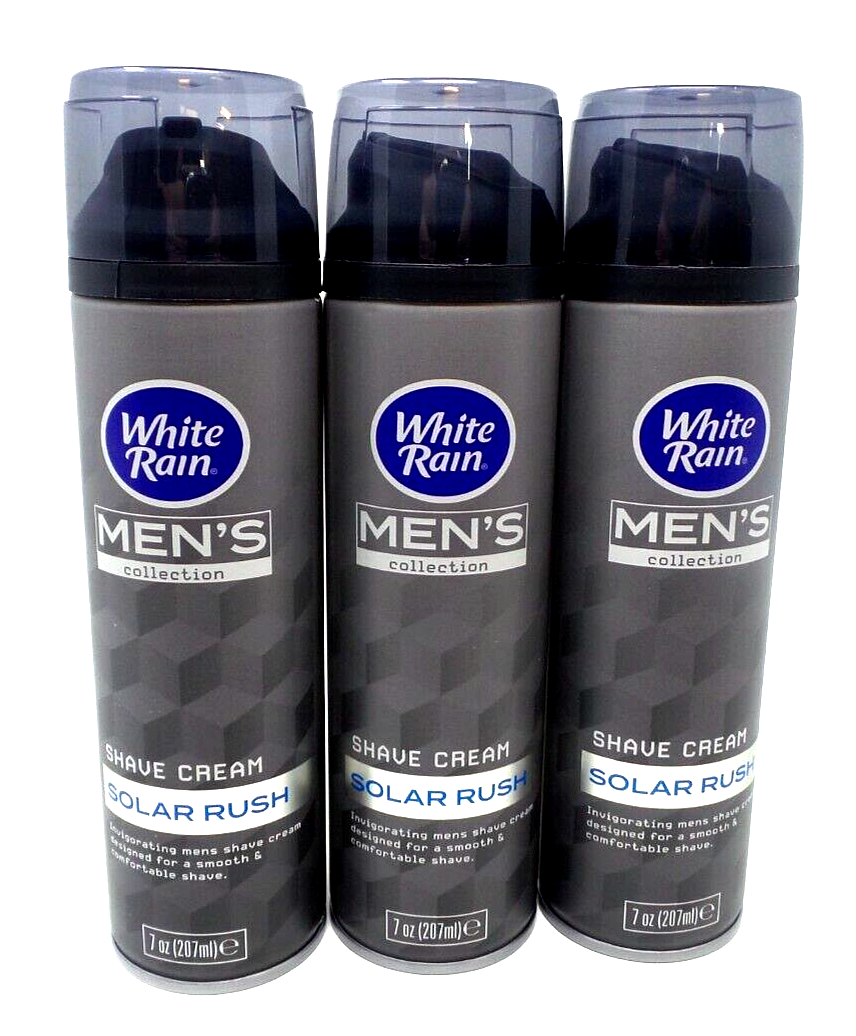 Lot of 3 White Rain Men's Collection Shave Cream Solar Rush - 7 oz ea ...