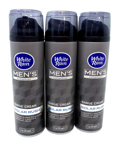 Lot of 3 White Rain Men's Collection Shave Cream Solar Rush - 7 oz ea ...