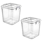 2 X 6 Litre Plastic Pantry Boxes Food Container Meal Carrier Capacity ...