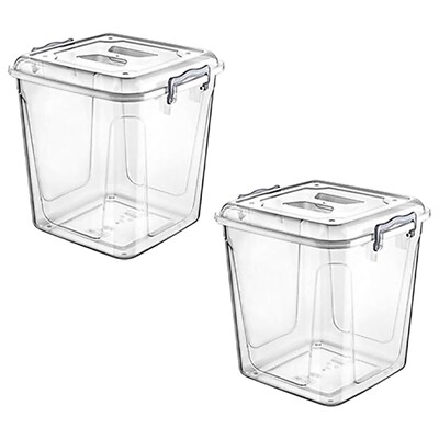 2 X 6 Litre Plastic Pantry Boxes Food Container Meal Carrier Capacity ...
