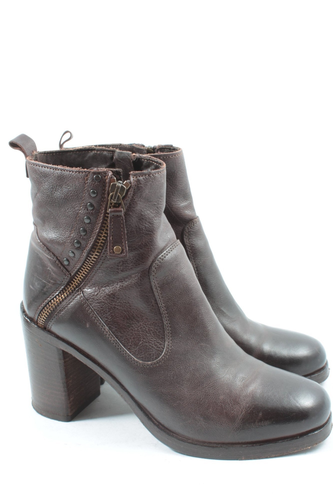 HUNDRED 100 Bottines à fermeture éclair Dames T 39 brun style ...