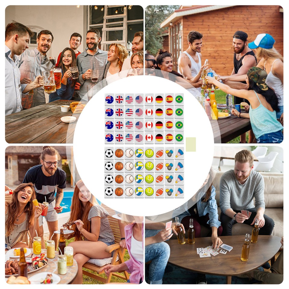 Countries Flags Seaside Escape Mahjong Game Set 65 Tiles 2.4cm *1.6cm*1 ...