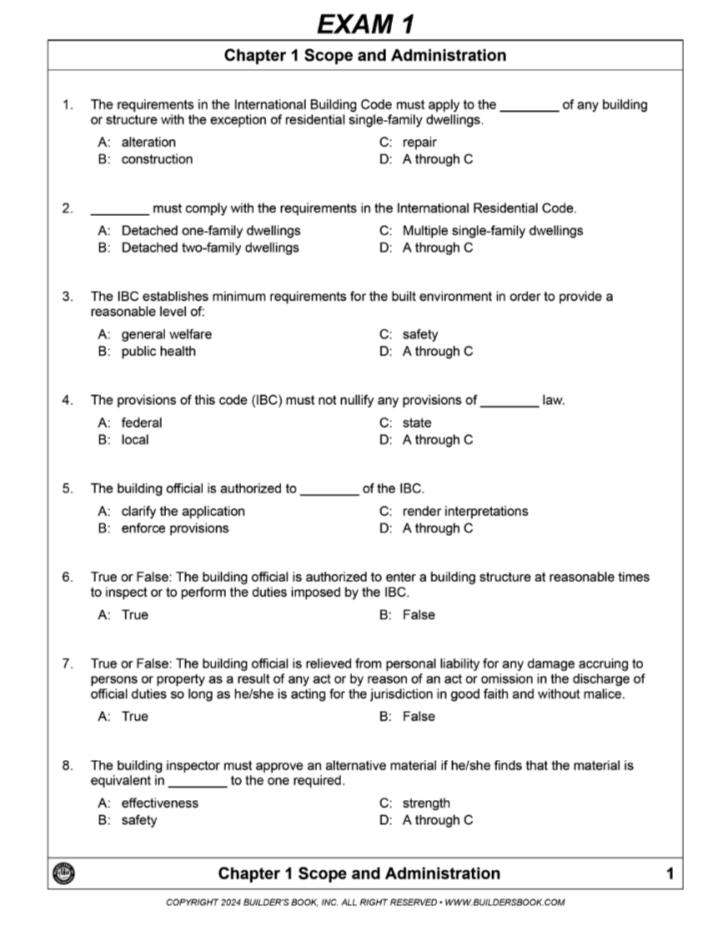 B2 Commercial Building Inspector QuickPass Study Guide Based On 2024 ...