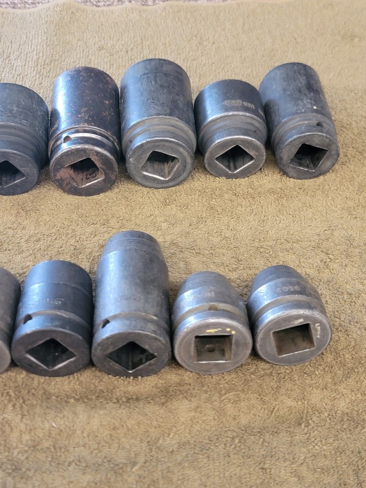 12 Snap-on Impact Socket Set SIM IM 3/4 Drive Sae 1-1/2 3/8 5/16 3/16 1 ...