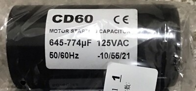 Motor Start Capacitor 645-774uF/Mfd 125V 50/60Hz CD60 Run Capacitor ...