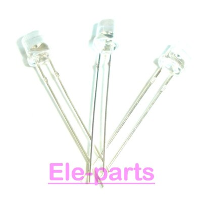 100 PCS LED 5MM DIP-2 Flat top White LED Light Emitting Diode Lamp | eBay