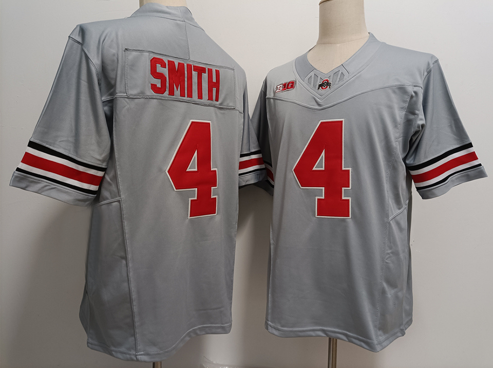 Jeremiah Smith Jersey Youth And Adult Red Gray Black White Stitched ...