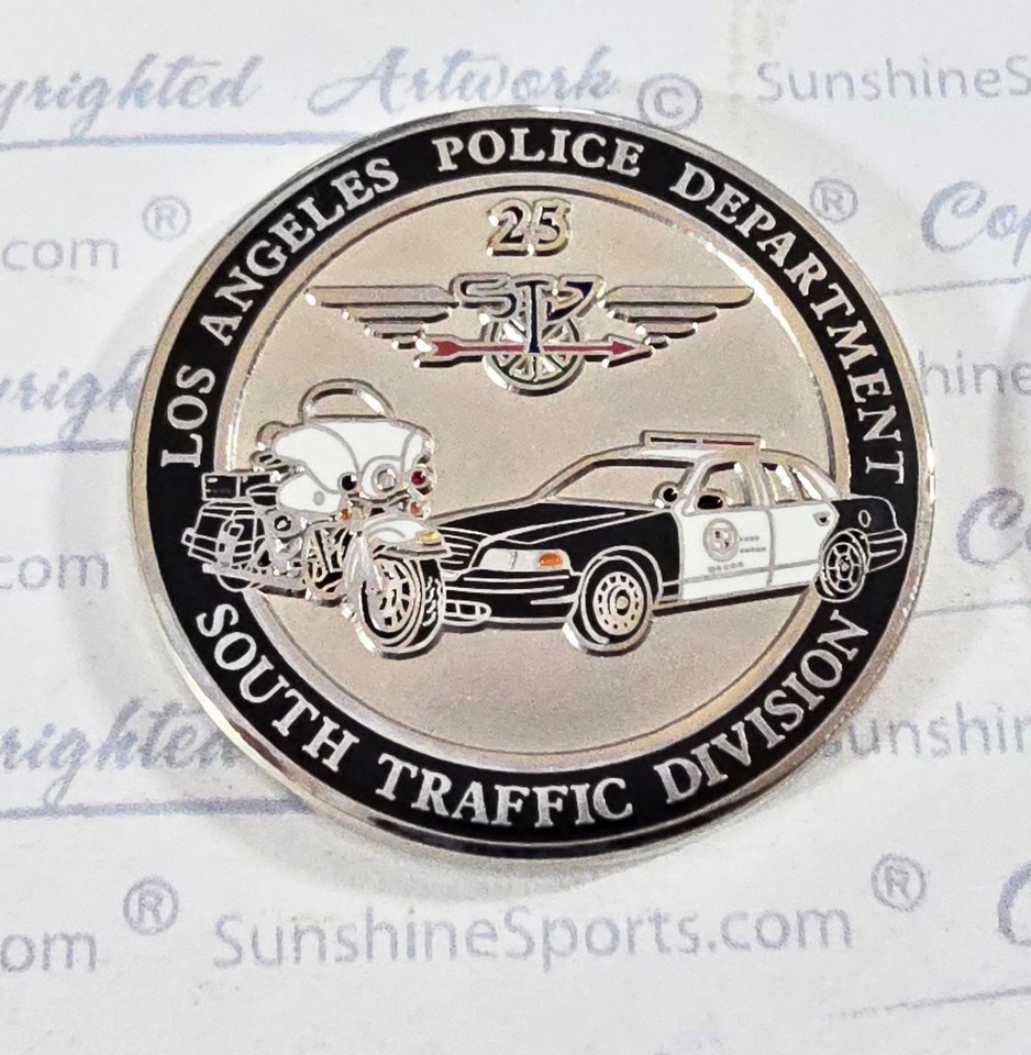 Los Angeles Police South Traffic coin RARE 2008 series 1.75" new, LAPD ...