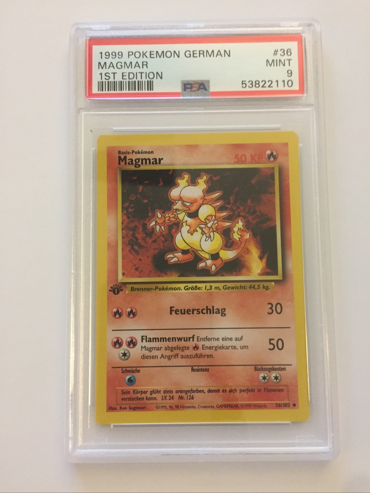 1999 Pokemon German 1st Edition Magmar 36/102 PSA 9 | eBay