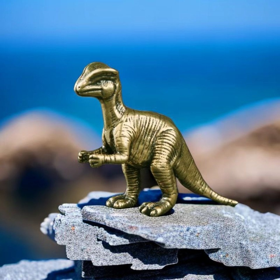 Set of 6pcs Retro Brass Miniature Dinosaurs Statues for Garden Desk ...