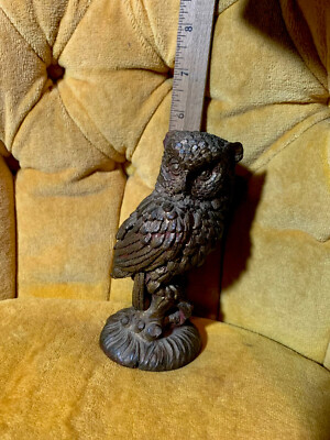 Vintage 5 1/2” VINTAGE Resin Owl Perched Home Decor Desk Mantle Shelf ...