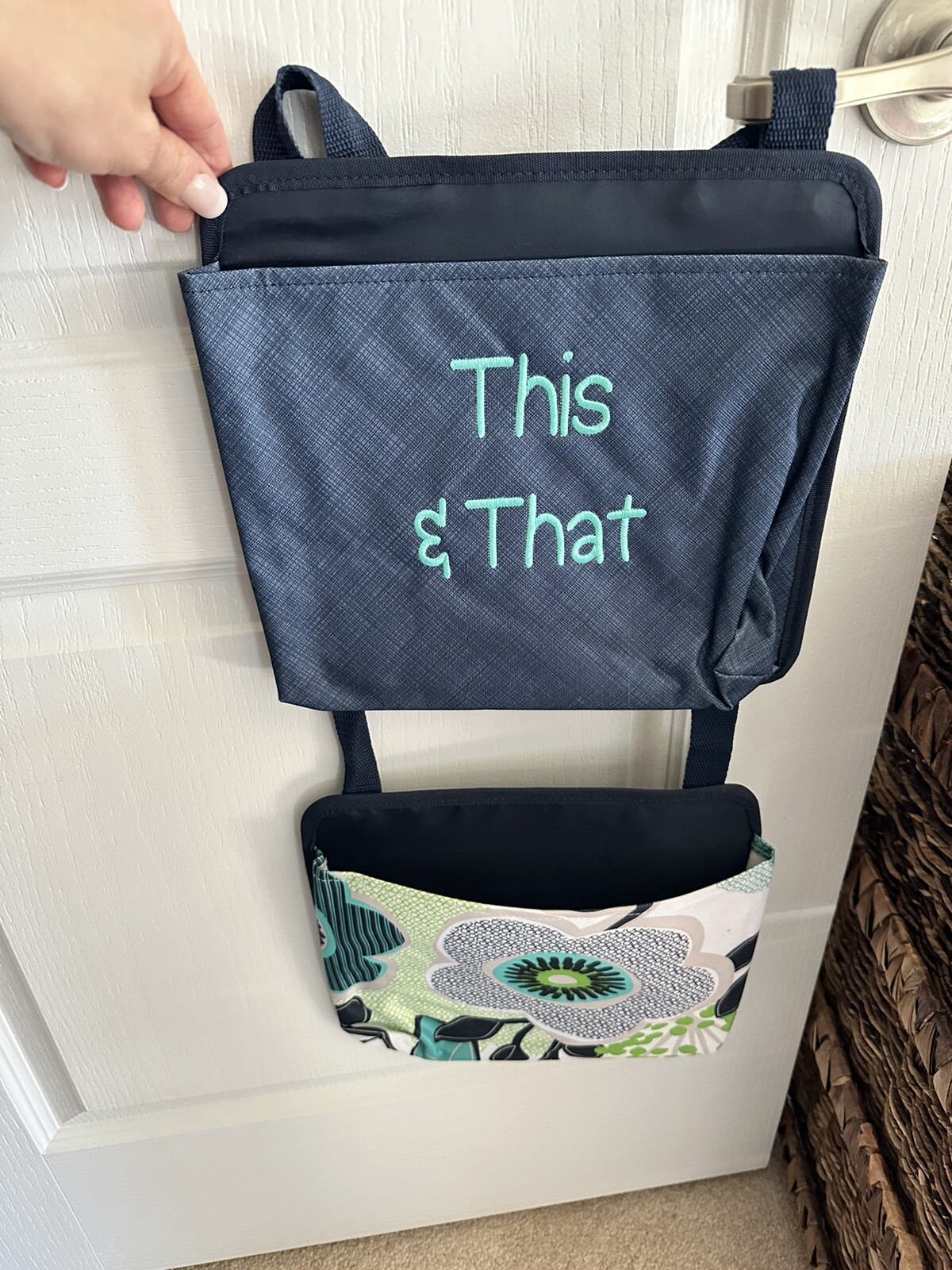 Thirty One Oh Snap Pocket Navy Cross Pop Pattern Organizer Storage This ...