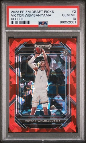 2023-24 Prizm Draft Victor Wembanyama RC Cracked RED ICE Graded PSA 10 ...